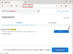 How to Enable Translator in Chromium based Microsoft Edge