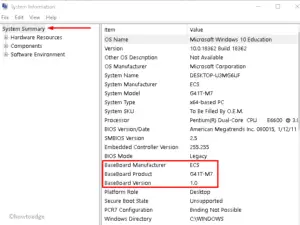 Find Motherboard Manufacturer and Serial Number in Windows