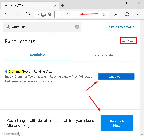 How to enable Grammar Tools in reading view on Chromium Edge
