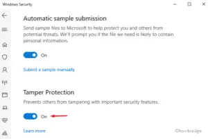 How to Enable or Disable Tamper Protection in Windows 10 - Howtoedge