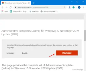 Administrative Templates (.admx) for Windows 10 Nov 2019 Update 19H2