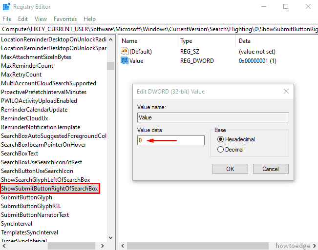 How to Add or Remove Glyph in Search Box on Windows 10 19H1