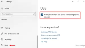 Enable or Disable Notification of USB Issues in Windows 10 - Howtoedge