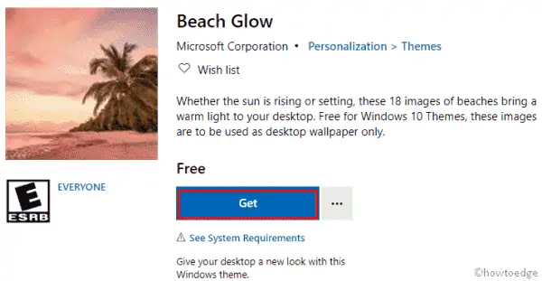 [Download] Beach Glow Windows 10 Theme - Howtoedge