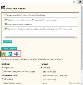 Group tabs & share on Microsoft Edge - What is it and How does it work