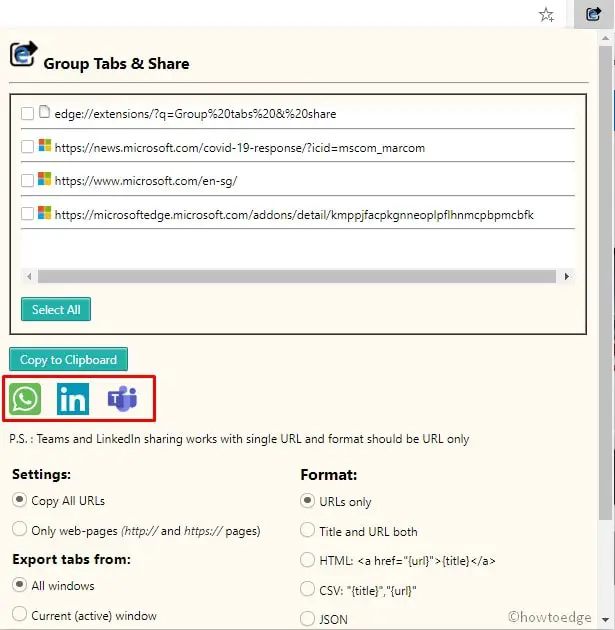Group tabs & share on Microsoft Edge - What is it and How does it work