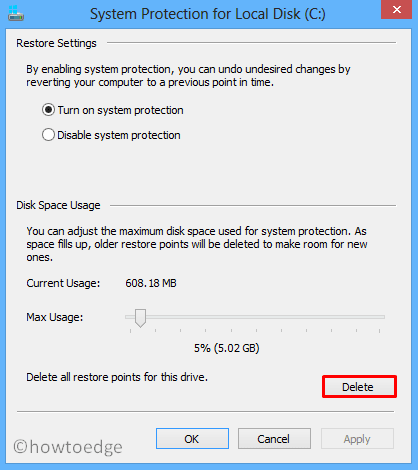 How to Delete System Restore Points on Windows 11/10