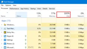 Fix Task Manager 100% Disk Usage on Windows 11/10