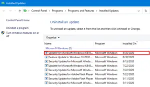 Uninstall Windows 10 Cumulative Update using Command Prompt