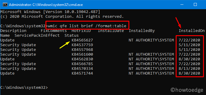 Uninstall Windows 10 Cumulative Update using Command Prompt