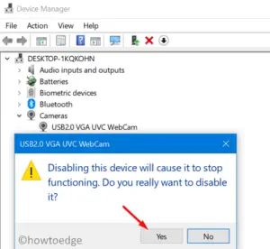 How to change the default Webcam in Windows 10
