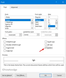 How to Print Hidden Text in MS Word on Windows PC