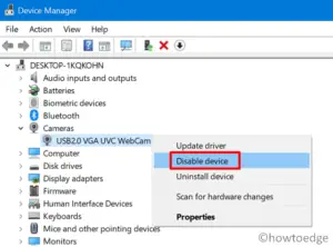 How to Enable or Disable Camera (Webcam) in Windows 10