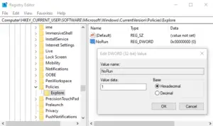 Enable or Disable Run Command Box in Windows 10