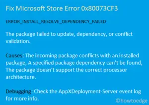 How to Fix Microsoft Store Error 0x80073CF3 on Windows 11/10