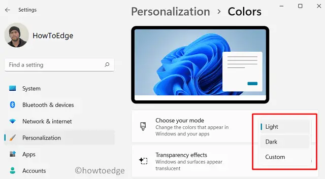 How to Enable or Disable dark mode in Windows 11