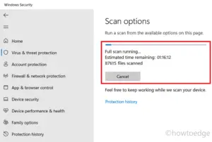 How to perform a Full Scan using Windows Security in Windows 11/10