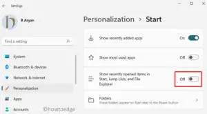 How to Disable Start Menu Recommended Section in Windows 11