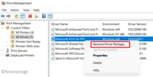 How do I uninstall or remove Printer driver on Windows 11