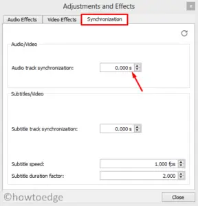 How do I sync Audio and Video in VLC Media Player