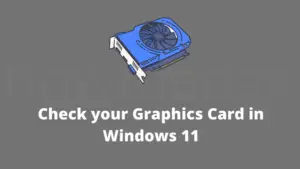How to Check your Graphics Card in Windows 11