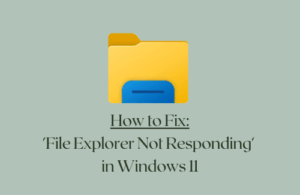 How to Fix File Explorer Not Responding in Windows 11