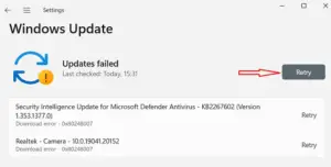 Fix - Windows update fails on Install Error 0x800706be