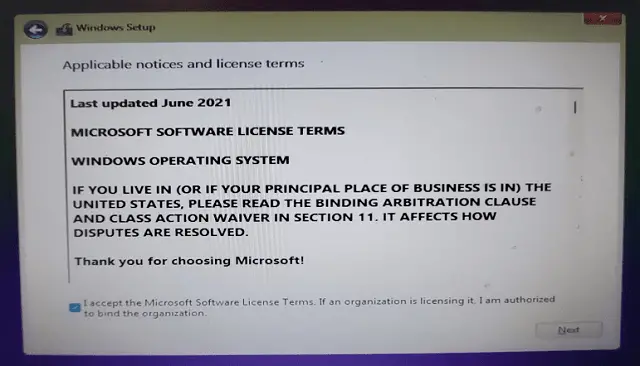 Install Windows 11 without Internet Connection
