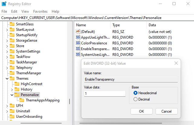 Fix Transparency Effects Not Working In Windows 11