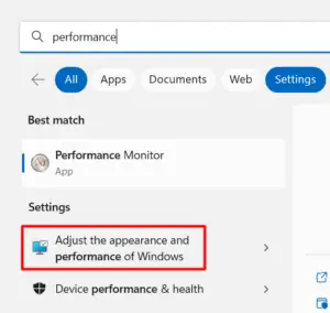 How to disable Animation Effects on Windows 11
