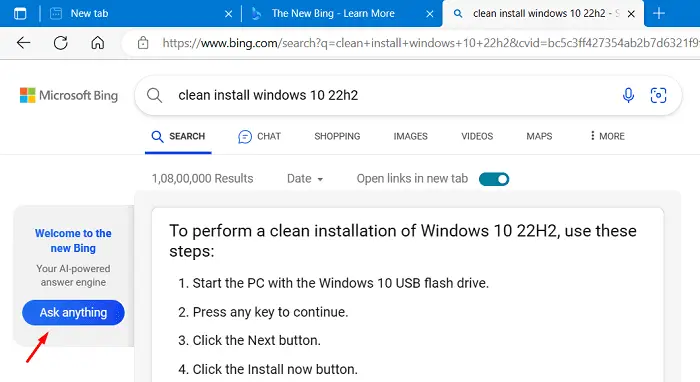 How to use new Bing AI with ChatGPT on Windows