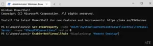 How to Enable Remote Desktop using Command Tools