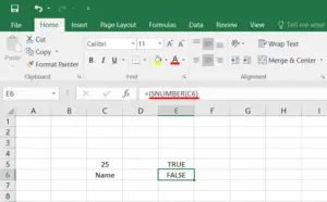 How to use the ISNUMBER function in Excel