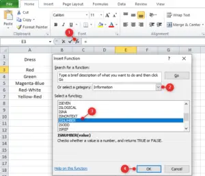 How to use the ISNUMBER function in Excel